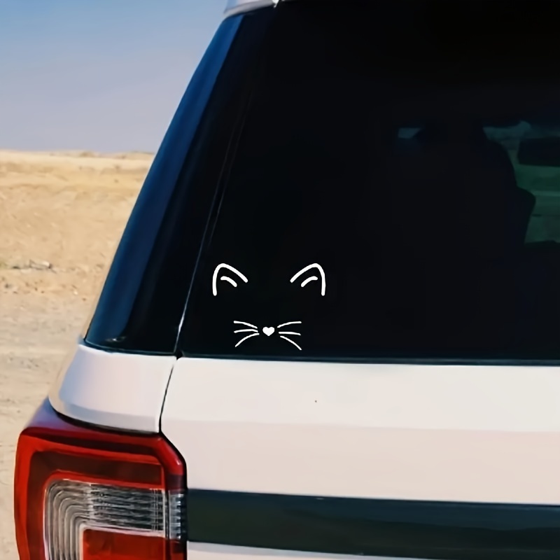 Cat Face Heart Nose Cut Pet Car Stickers Laptop Water Bottle - Temu ...