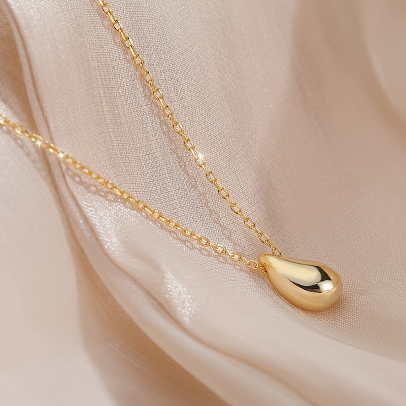 925 Sterling Silver Tear Drop Shape Pendant Necklace Trendy - Temu ...