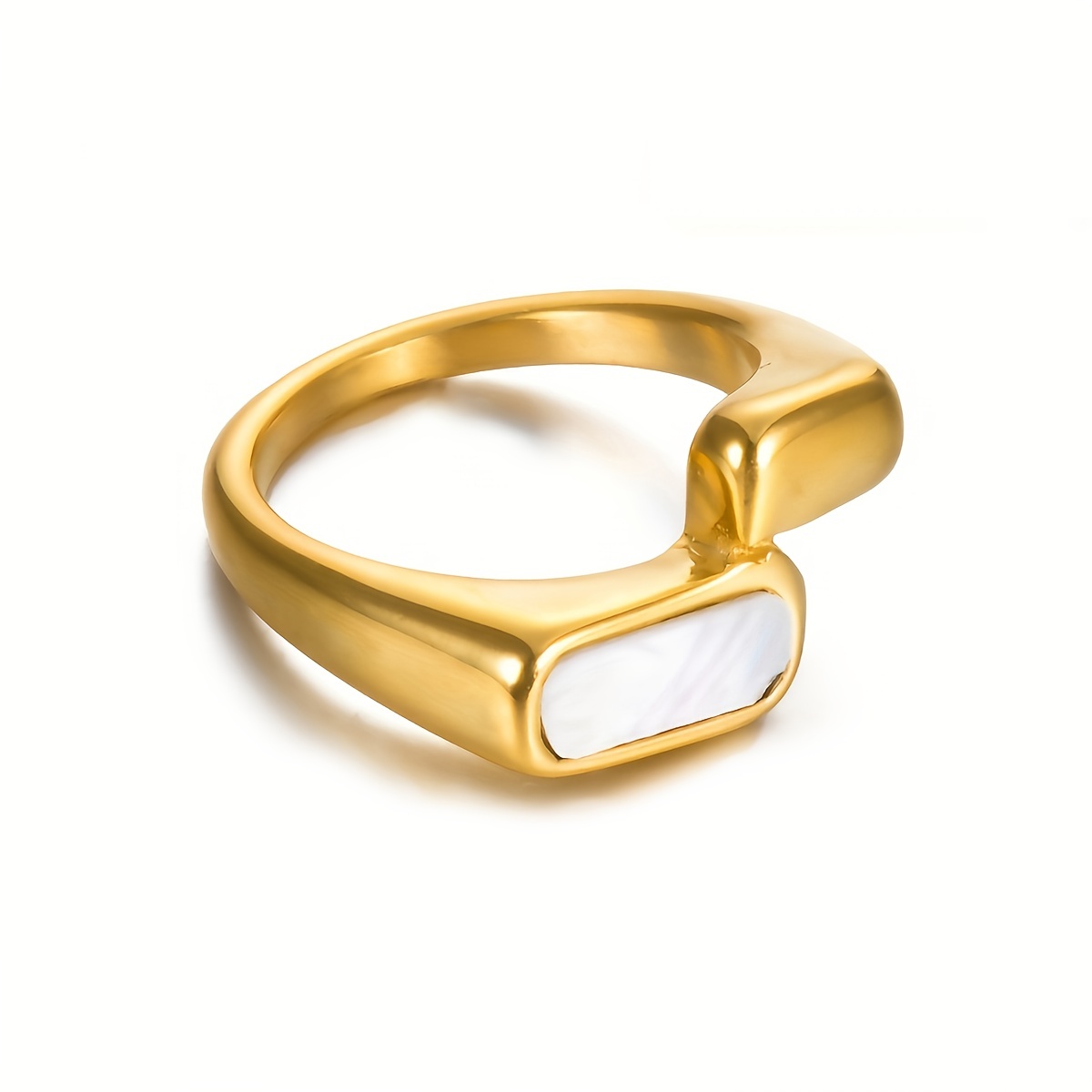 New Men's Golden Wide Ring Black Enamel Stainless Steel - Temu Ireland