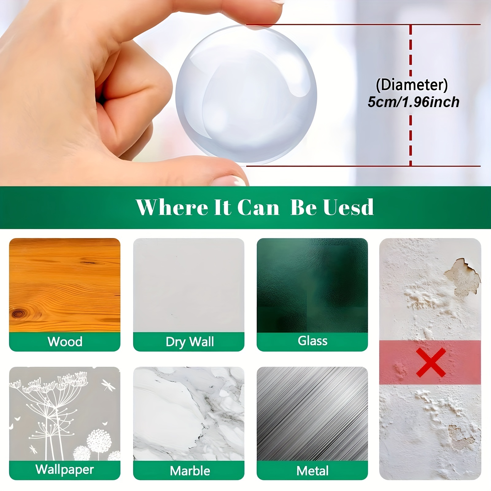 Door Stop Wall Protector Reusable Transparent Round Soft - Temu United ...