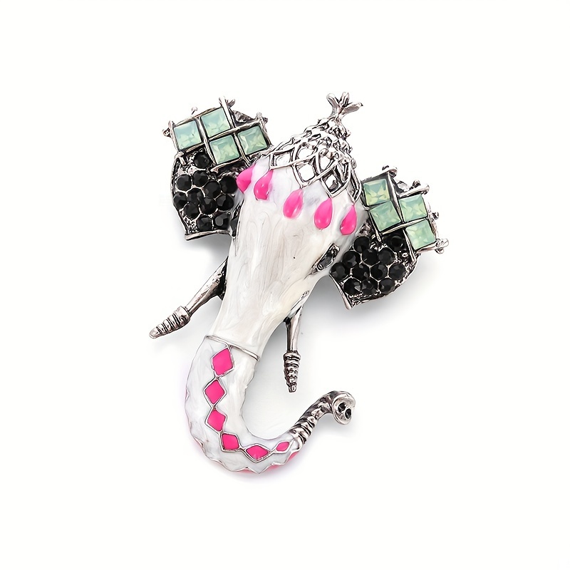 Vintage Animal Inlaid Cubic Zirconia Brooch Men Elephant - Temu Ireland