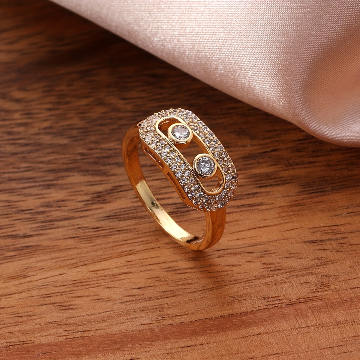 Chic Promise Ring 18k Gold Plated Paved Shining Zirconia Multi Colors ...