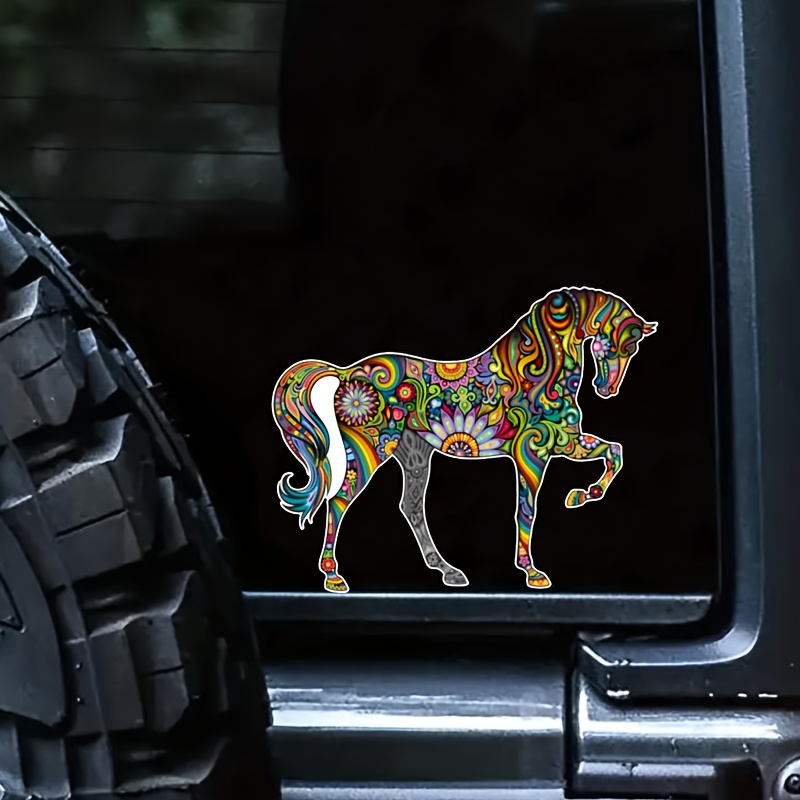Sticker Decal Car Horse Flower Rainbow Colored - Temu Ireland