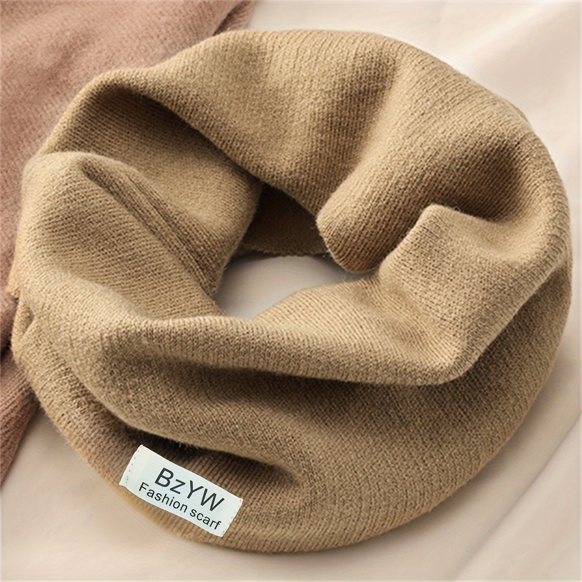 Khaki Hanging Ear Knit Neck Gaiter Casual Soft Warm Mask - Temu Australia