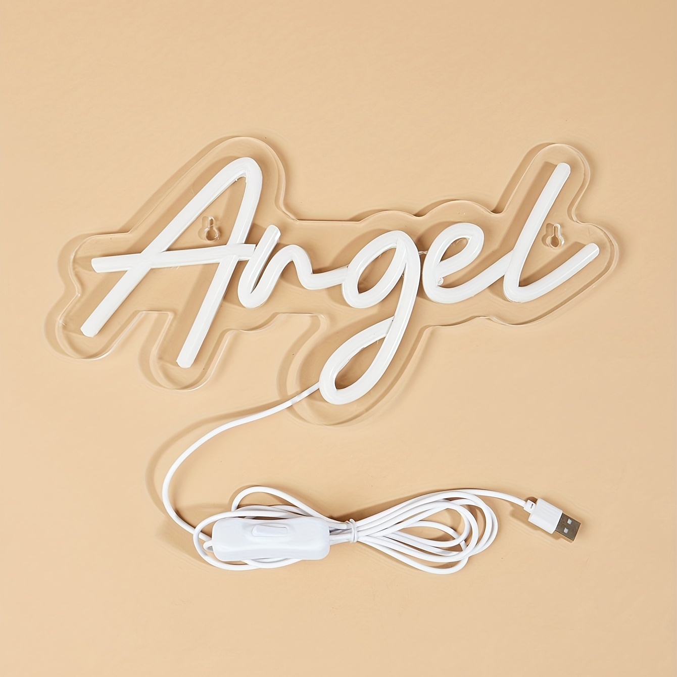 Angel Led Neon Sign 5v Usb Powered Neon Light Switch Bedroom - Temu