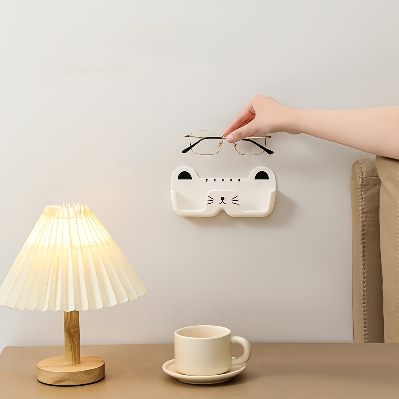 Wall Mounted Eyeglass Storage Rack Cute Cat Shaped Punch Temu Australia