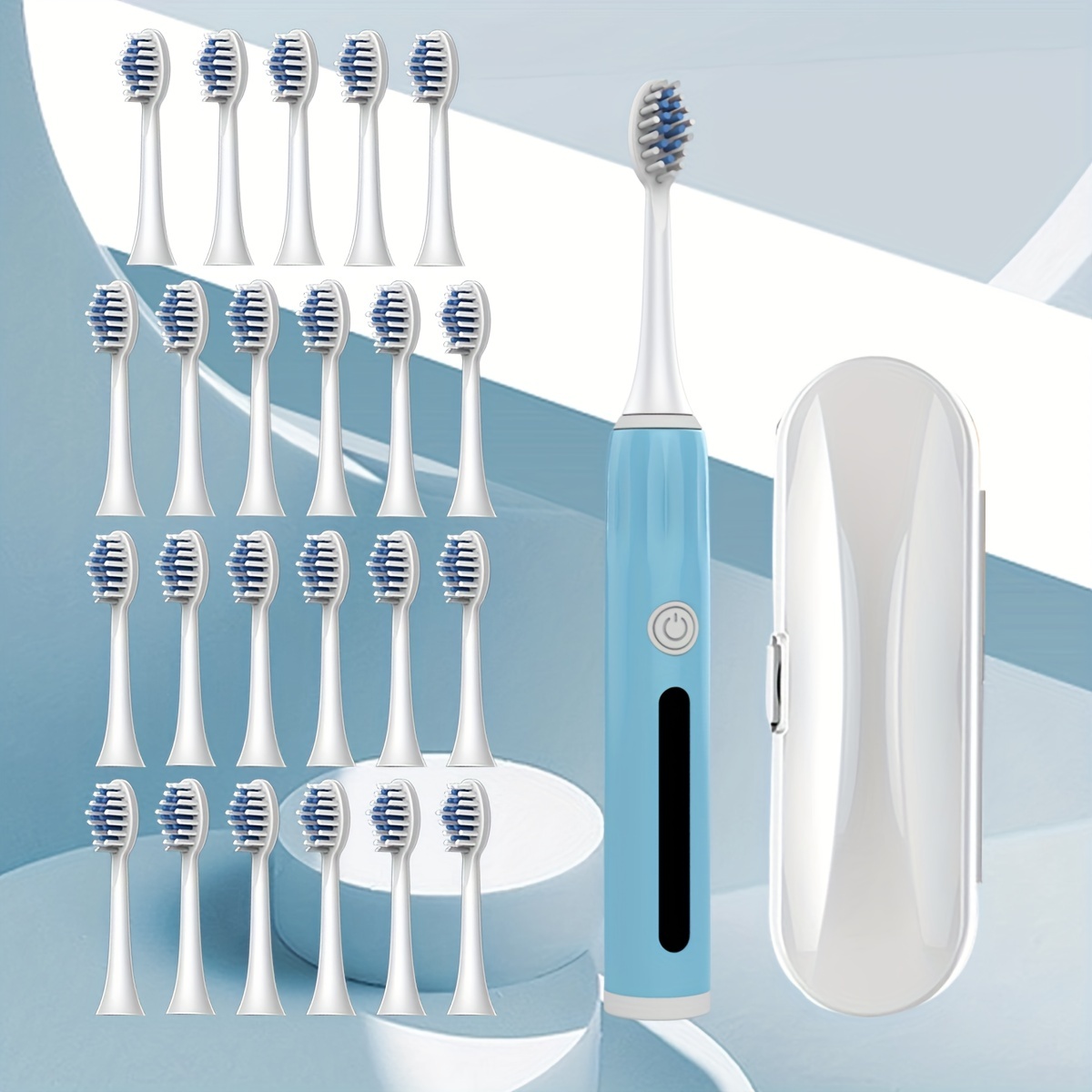Electric Toothbrush Adults D1 New Blue ( 24 Brush Heads + - Temu United ...