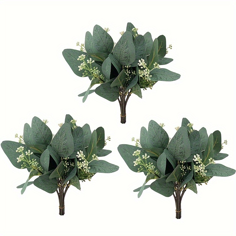 10pcs artificial eucalyptus stem artificial white seeds plant suitable ...