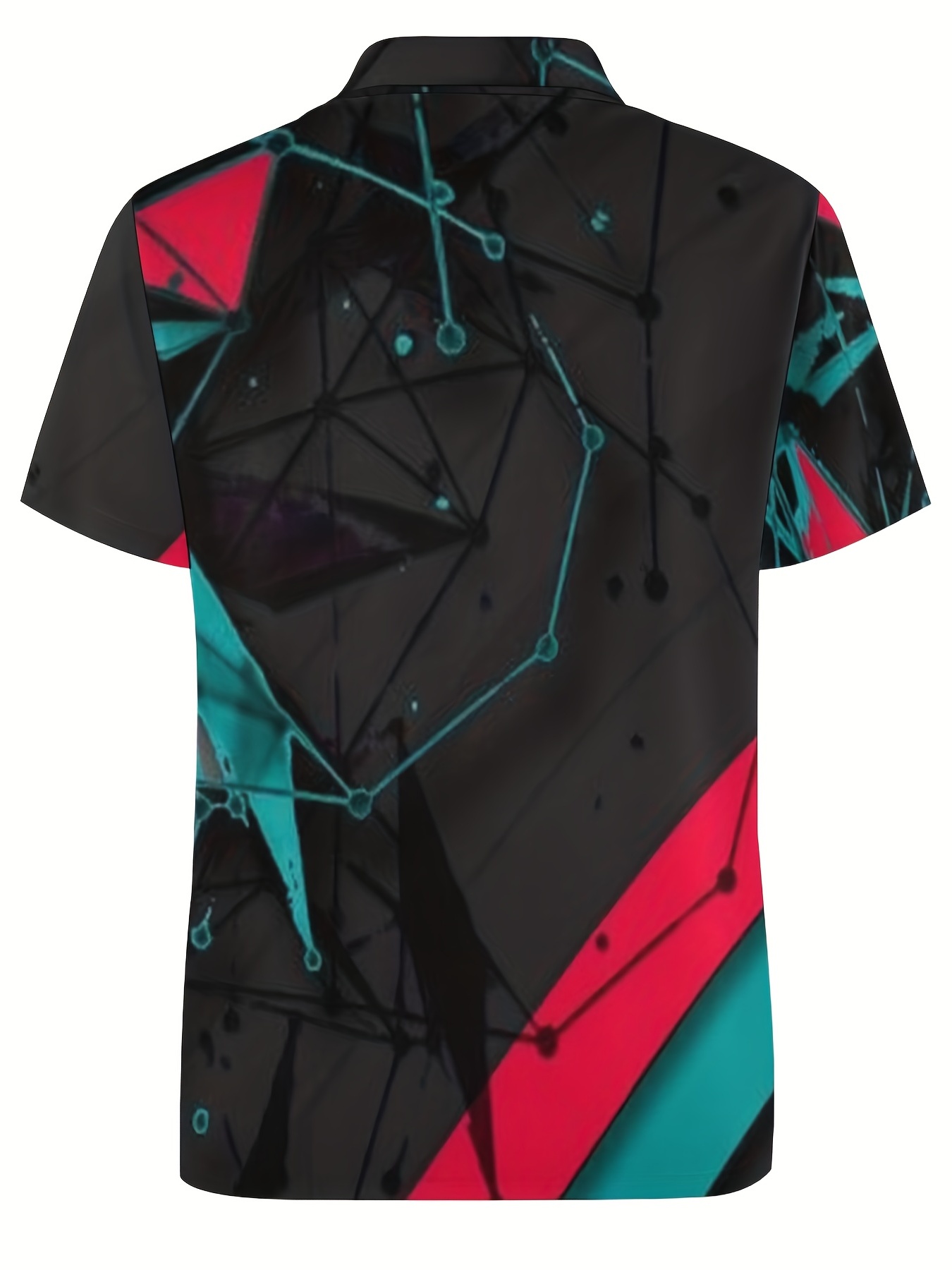 Abstract Geometric Pattern Casual Slightly Stretch Button Temu Australia