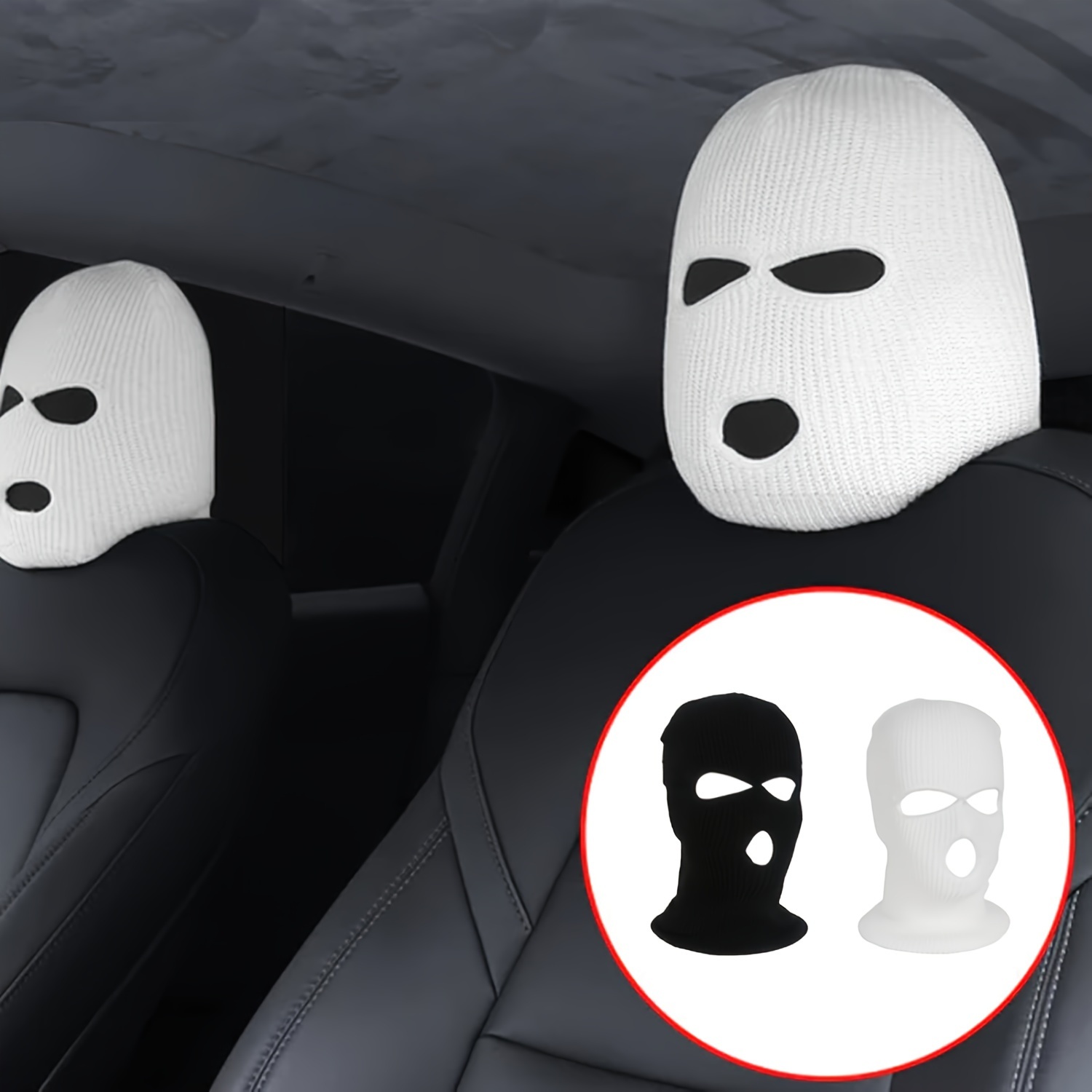 funny car headrest cover creative face Temu