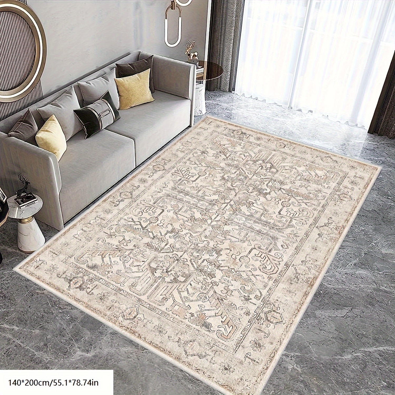 Imitation Cashmere Retro Floral Carpet Area Rug Soft Carpet - Temu Portugal