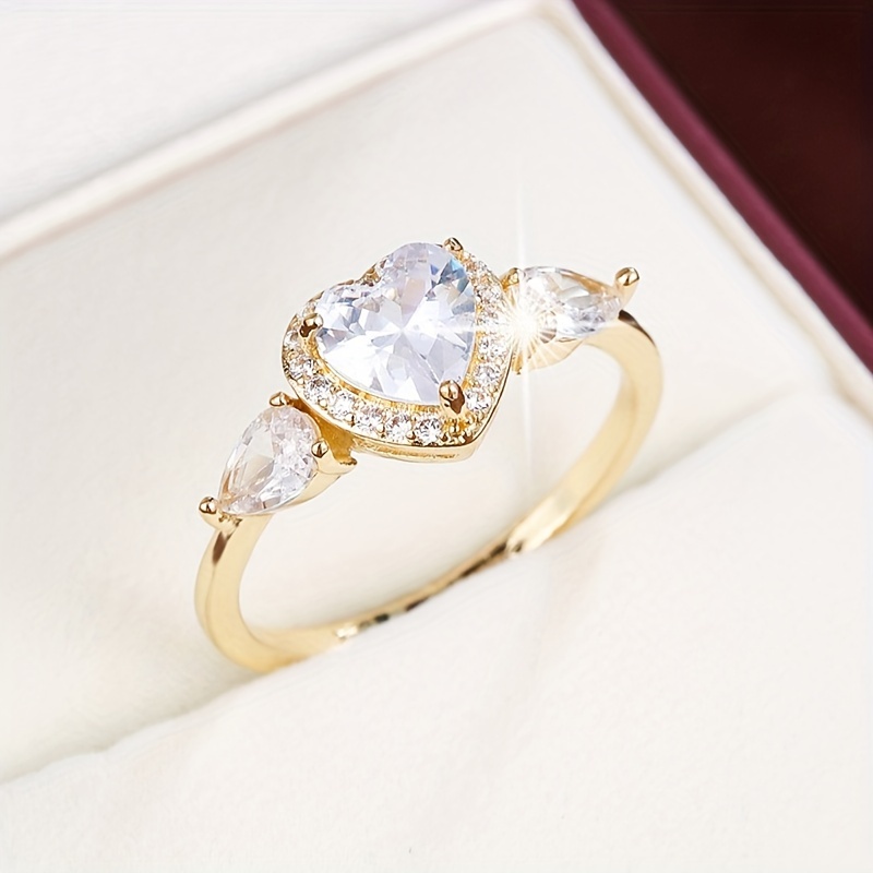 Classic Romantic Love Heart Design Ladies Copper Ring - Temu United Kingdom