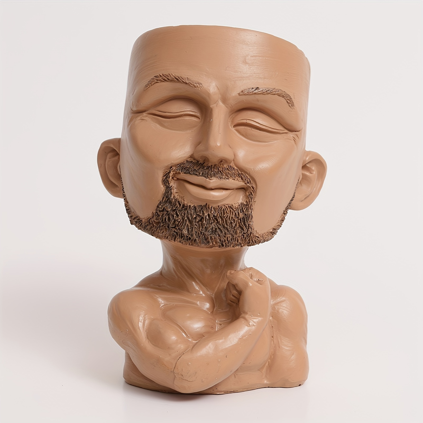 Face Flower Pot Cute Head Planter Pot Resin Flower Pot Head - Temu