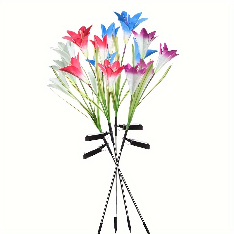Solar Lights Outdoor Garden Decoration Lily Solar Flowers - Temu New ...