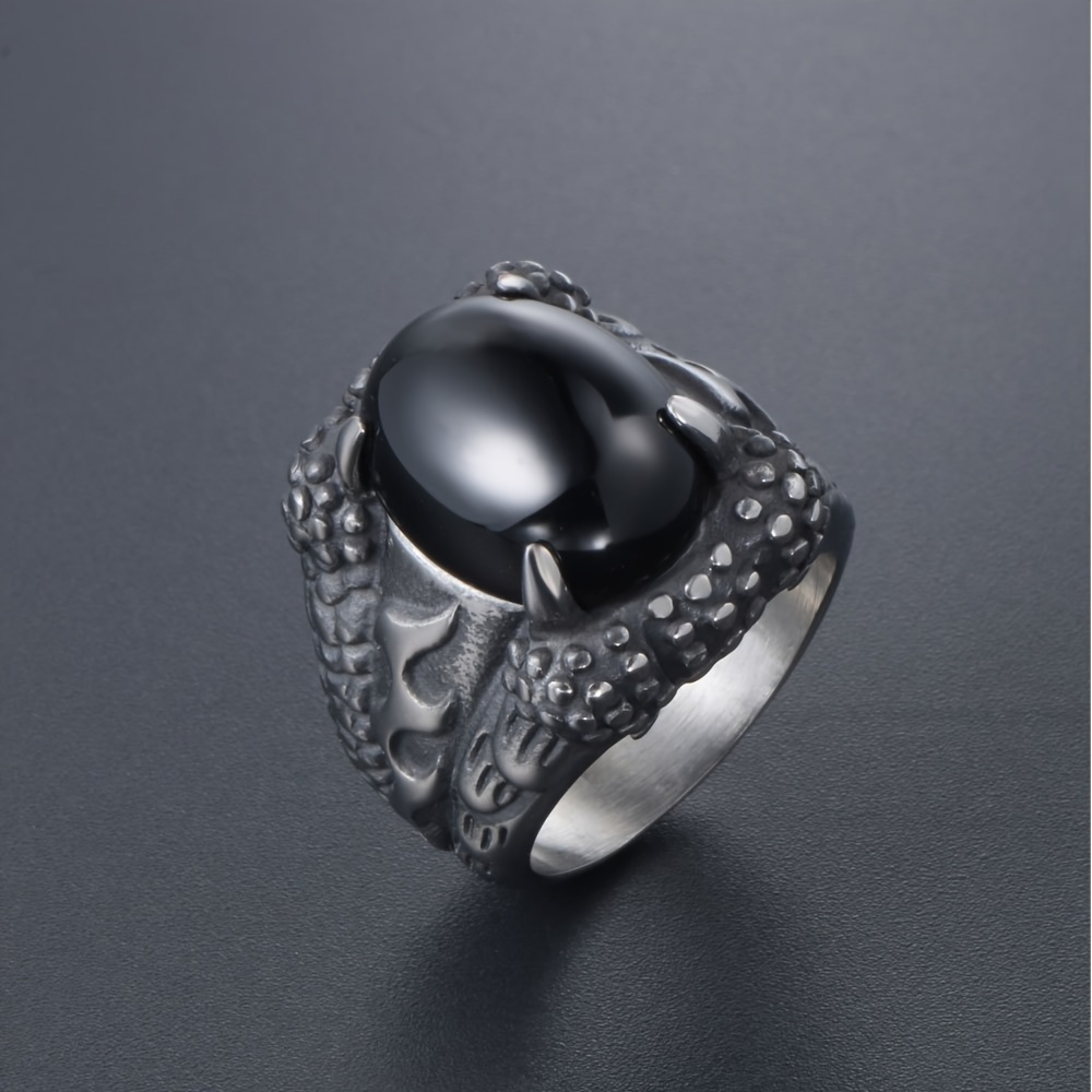 Dragon Claw Black Red Cubic Zirconia Men's Ring Personality - Temu ...