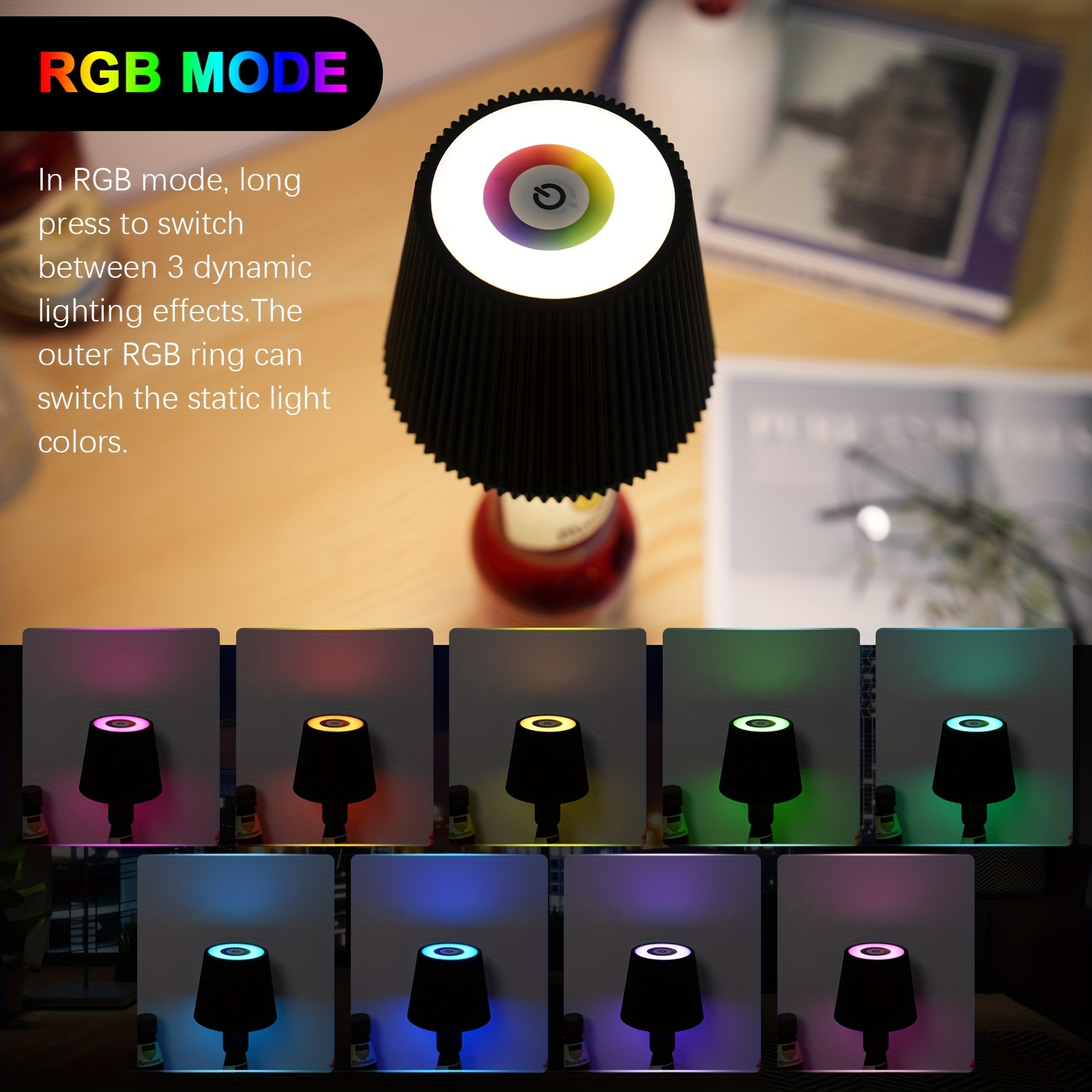밝기 조절이 가능한 병 조명 1팩 Led 충전 3가지 색상 조명 Rgb 3가지 색상 조명 2가지 조명 효과 모드 선택 가능