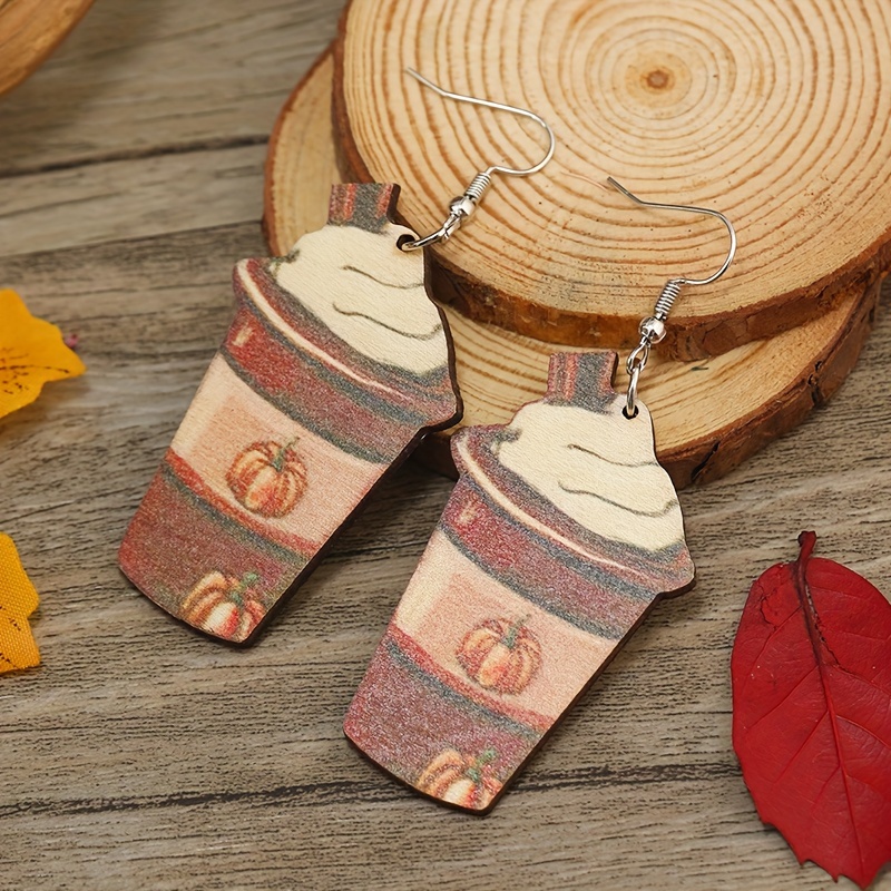Drop Earrings Wooden Pendant Multi Kinds Patterns U Choose - Temu ...