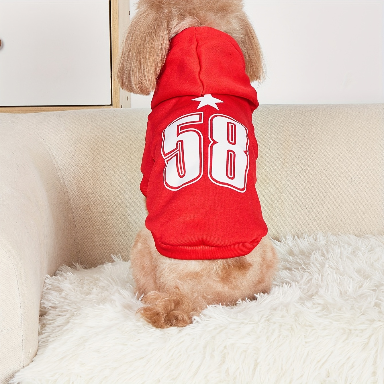 1pc number graphic dog hoodie pet sweatshirt puppy clothing dog clothes ...