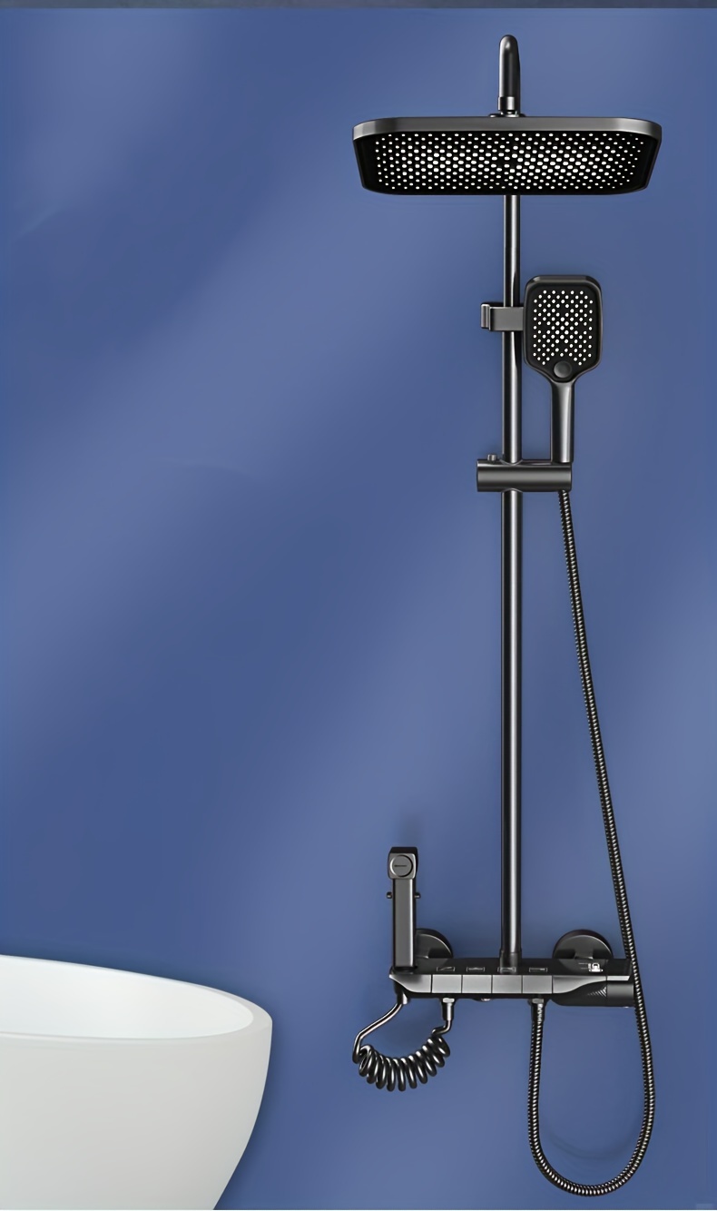 Black Shower Head Set Handheld Shower Head Fixed Shower Head - Temu ...