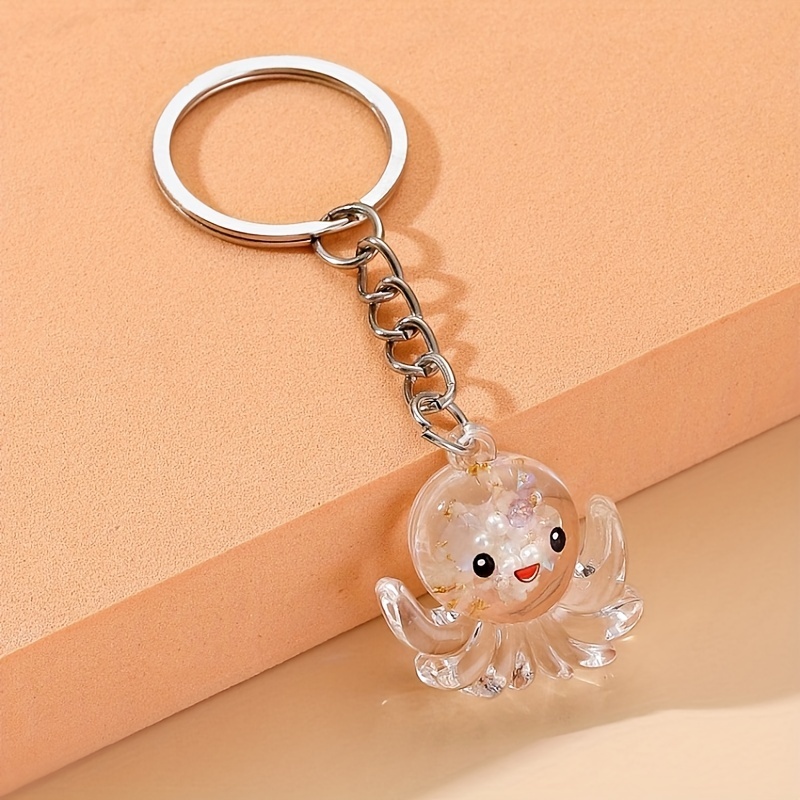 Mini Octopus Keychain Cute Luminous Animal Resin Key Chain - Temu Denmark