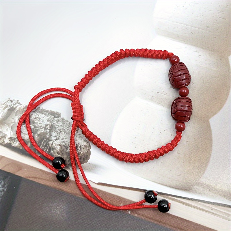 Cinnabar Red Turtle Shell Bracelet For Men - Temu United Kingdom