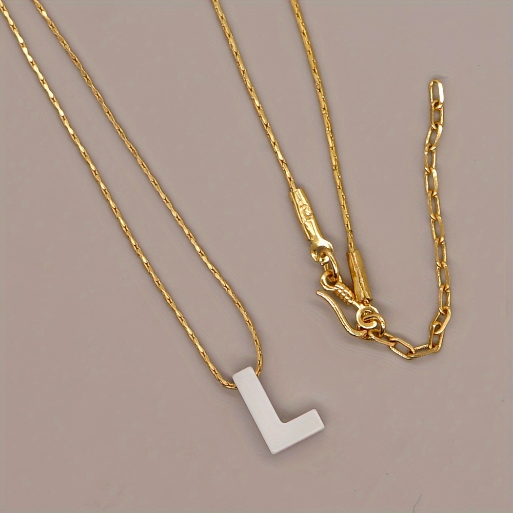 18k Golden Plated Chain Necklace Shell Letter A z Beads - Temu United ...