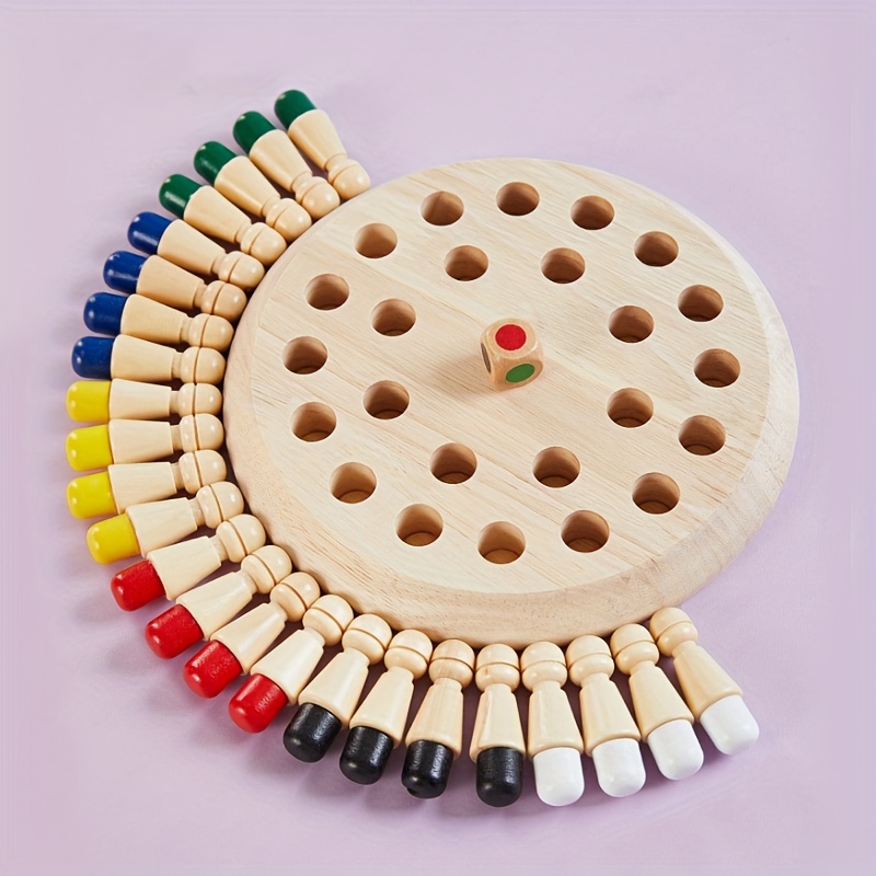 Wooden Color Memory Chess Focus Memory Interactive Fun Game - Temu ...