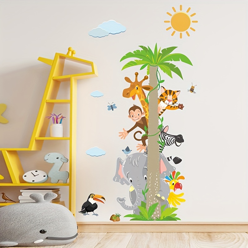 Creative Cartoon Wall Sticker Cartoon Animal Coconut Tree - Temu Canada