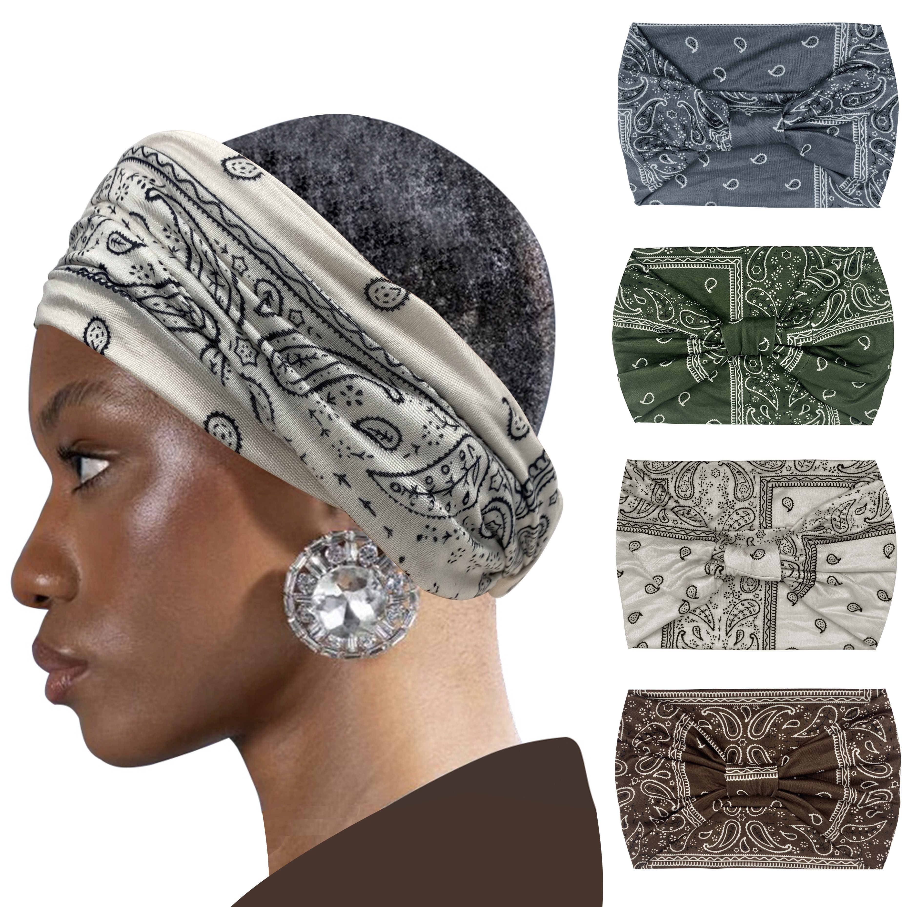 Ethnic Style Printed Head Band Elastic Knotted Head Wear - Temu Australia