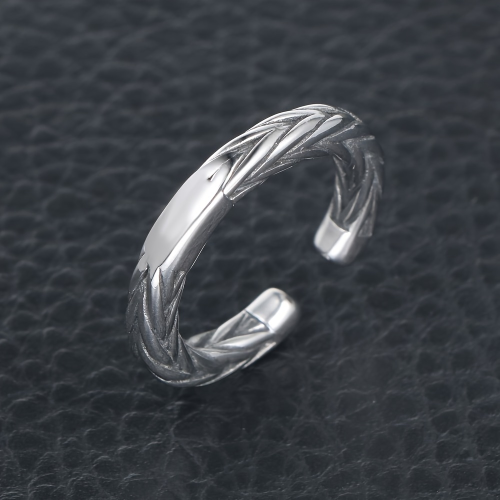 Ear Wheat Simple 304 Stainless Steel Ring Fashionable Men's - Temu ...