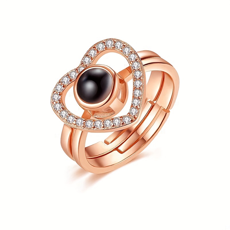 1pc Anillo Pareja En Forma Corazón Amor En Anillo - Temu Spain