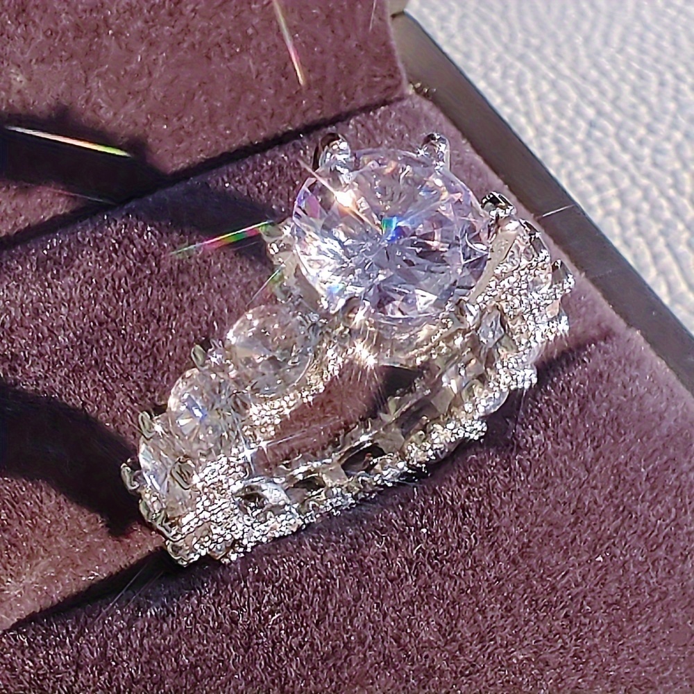 1pc Anillo Promesa Elegante Incrustaciones Circonia - Temu Mexico