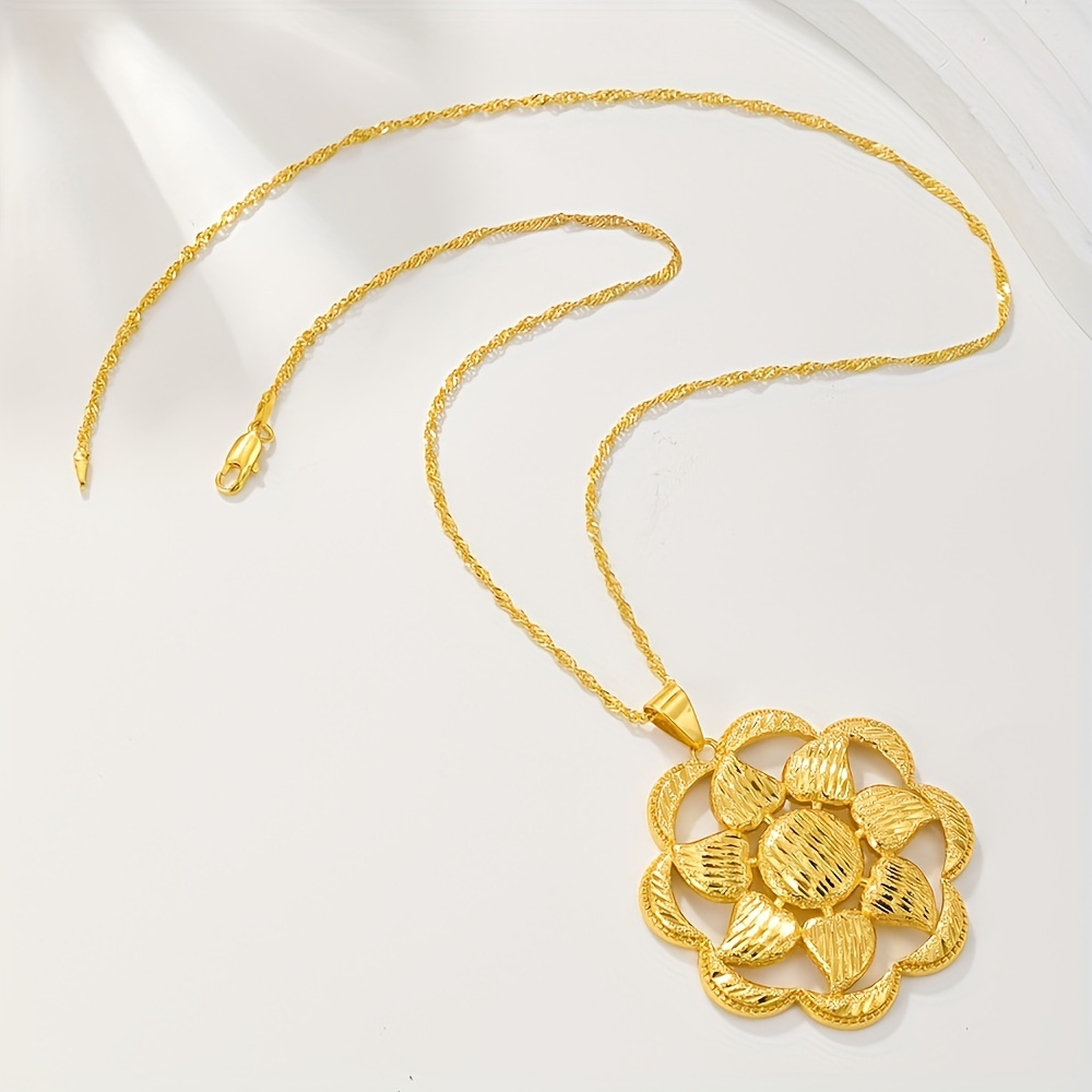 Men's Fashion Pendant Necklace, Gold Plated 18k Necklace, For Men ...