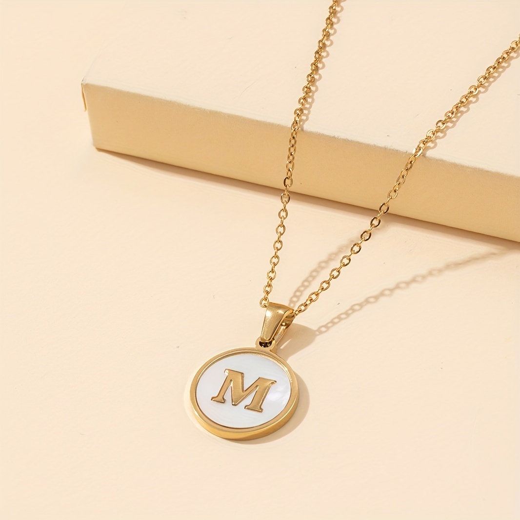 Men's Fashion Minimalist All-match 26 Letters Round Shell Golden ...