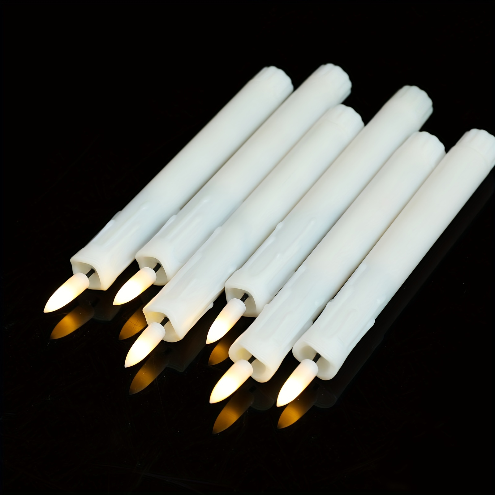 Short Flameless Flickering Candles Light Led Taper Candles - Temu