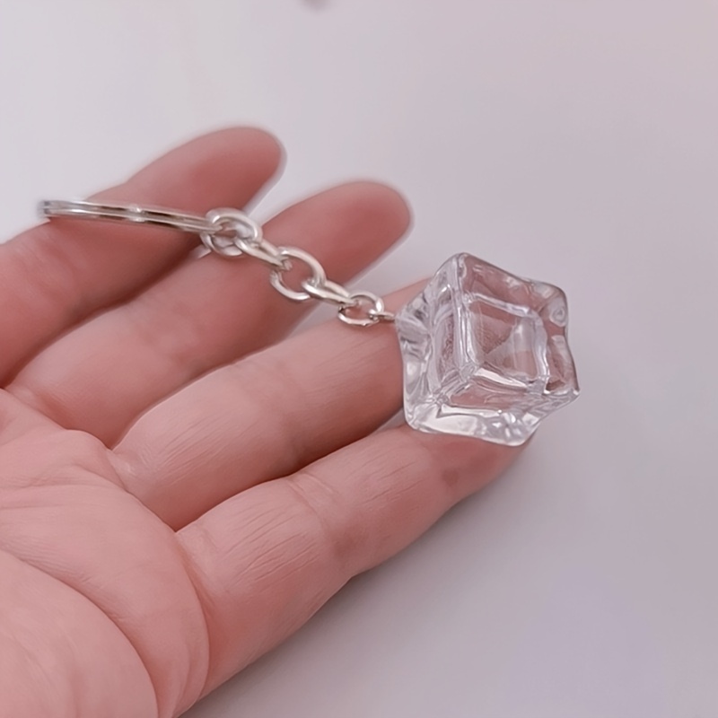 Resin Transparent Ice Cubes Keychain Trendy Pendant Keyring - Temu Canada