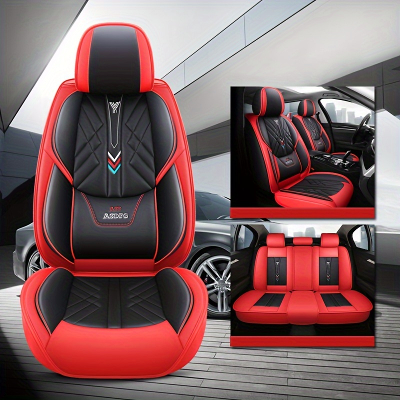 Faux Leather Car Seat Covers Full Car Covered Luxury Fixed - Temu