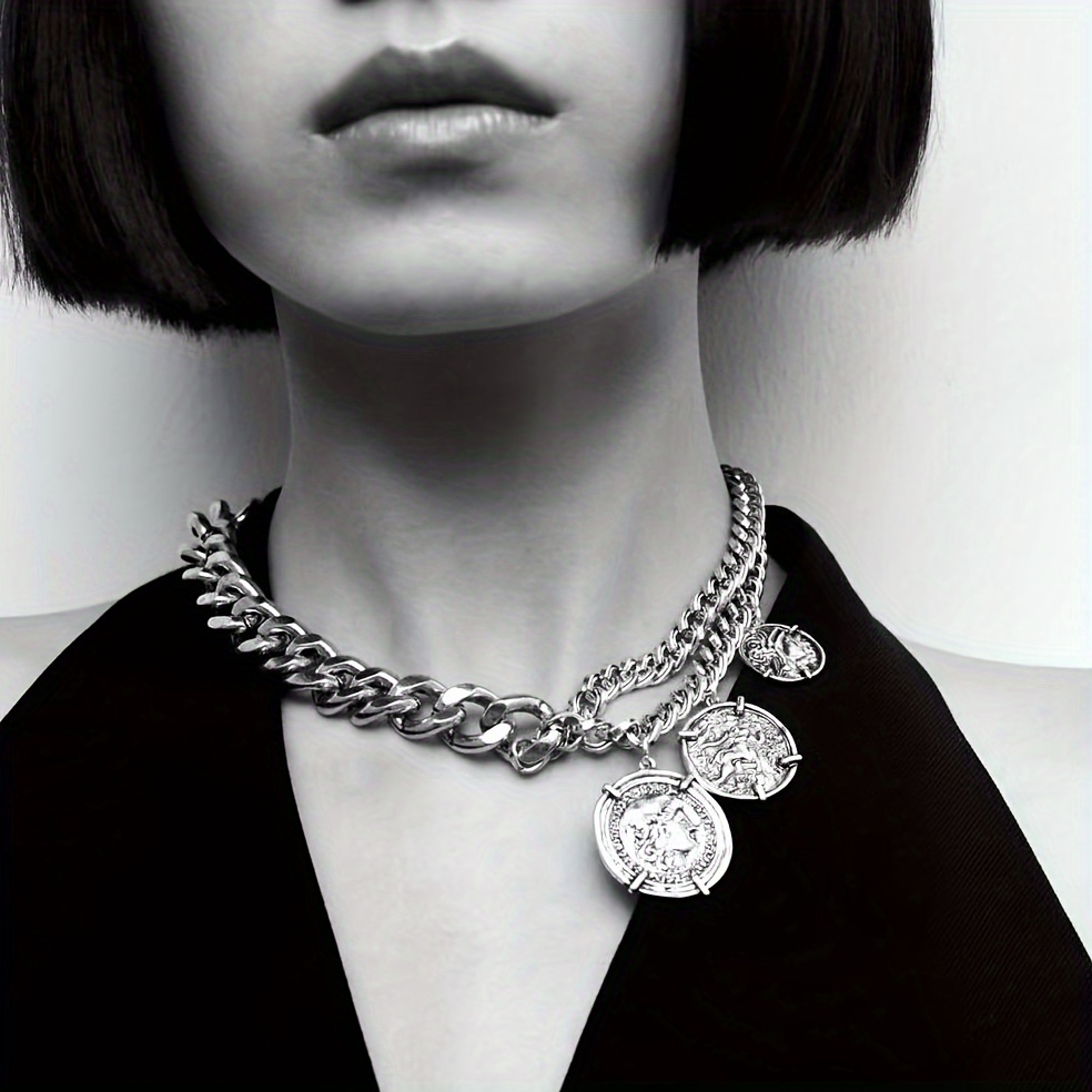 Hip hop Accessories Retro Exaggerated Silvery Thick Chain - Temu Canada