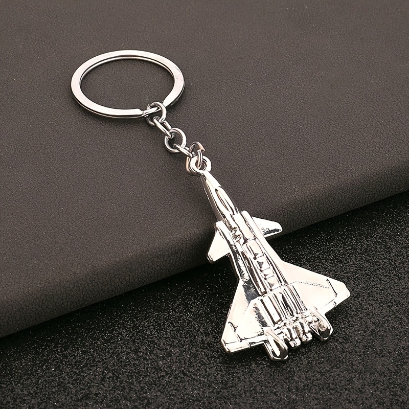 1pc Creative Fighter Jet Model Keychain Metal Pendant For Men And Women ...