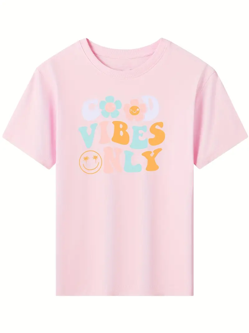 Girls Floral Graphic Short Sleeve T Shirt Temu Norway