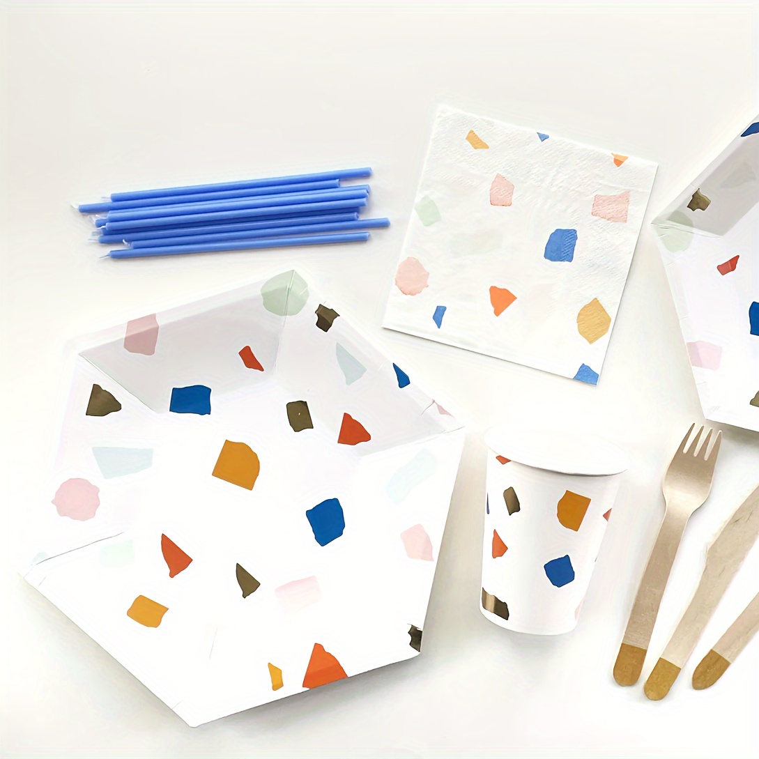 Disposable Paper Plate Hexagonal Hot Stamping Color Paper - Temu Canada