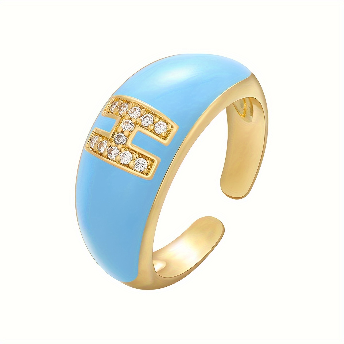 26 Letter Alphabet Ring Women Adjustable Size Ring Birthday - Temu ...