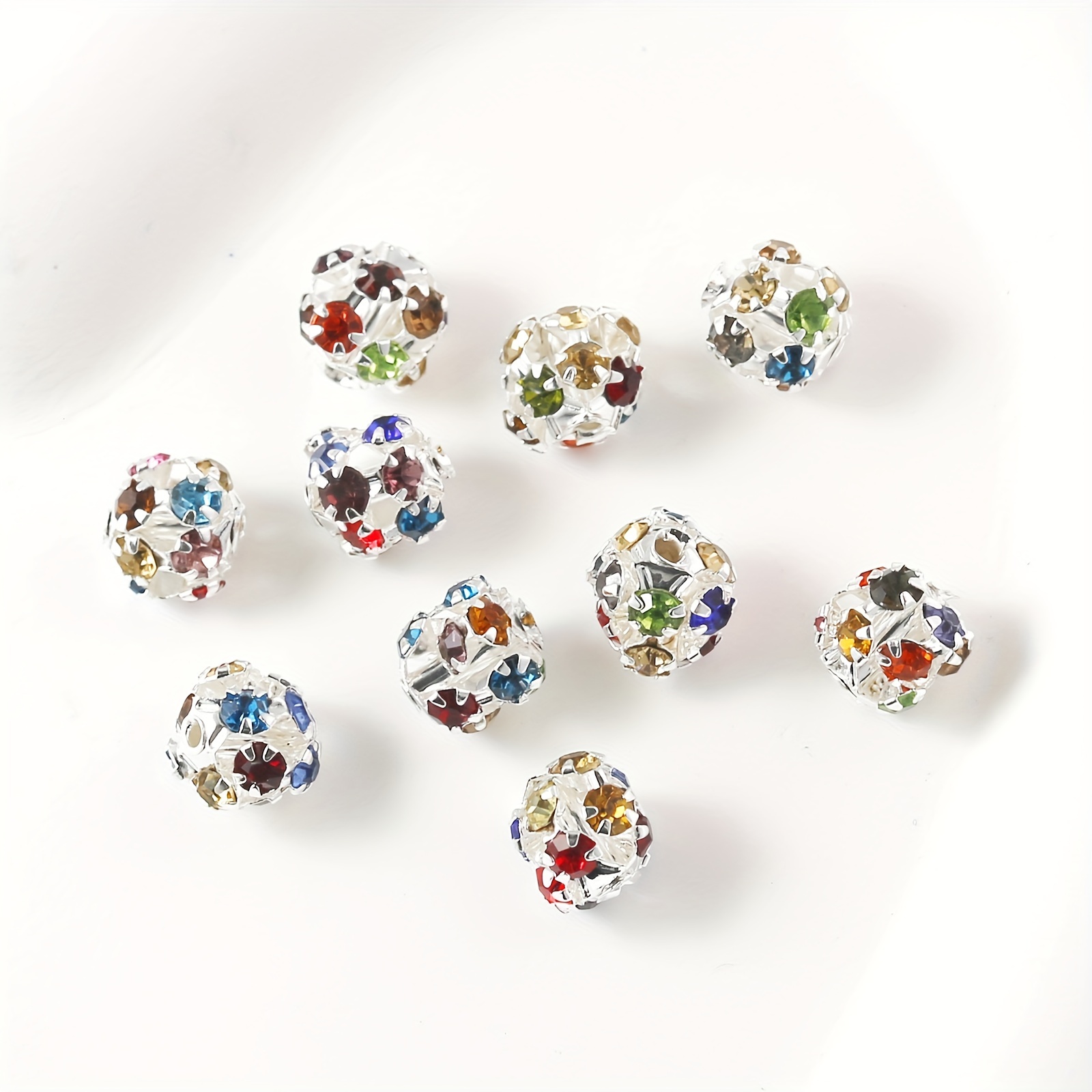 6 8 Rhinestones Decorative Spherical Loose Spacer Beads - Temu United ...
