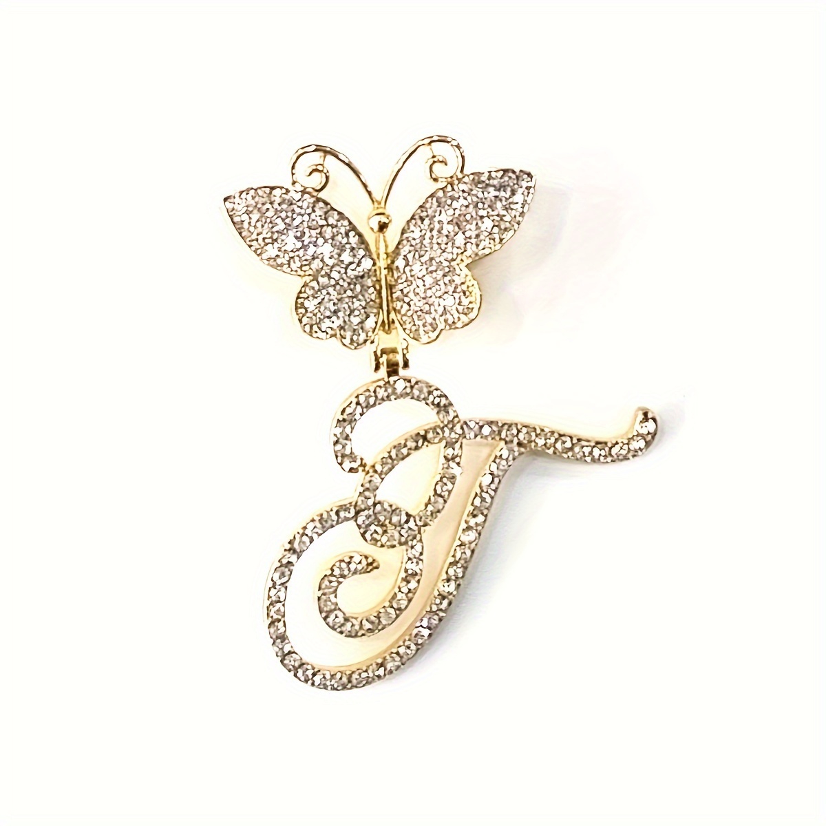 Hip Hop Cursive Letters Butterfly Pendant Necklace Cuban - Temu United ...