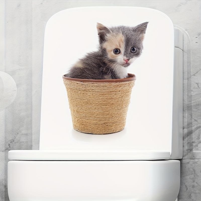 Creative Toilet Sticker Cartoon Cat Pattern Self adhesive - Temu United ...
