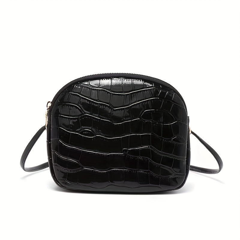Mini Crocodile Pattern Dome Bag Fashion Simple Crossbody Bag - Temu ...