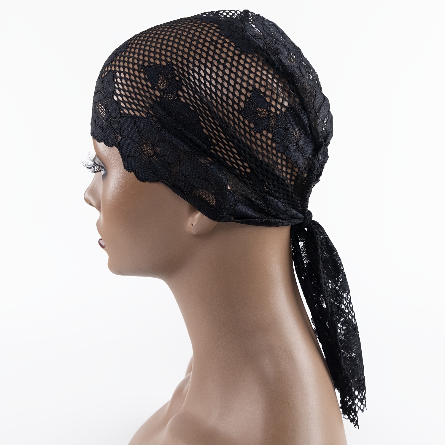 Lace Breathable Mesh Turban Inner Cap Black Casual - Temu