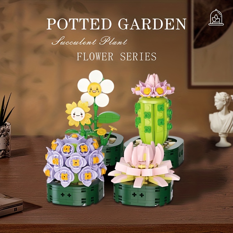 Mini Flower Building Block Creative Flower Small Bonsai 3d - Temu Australia