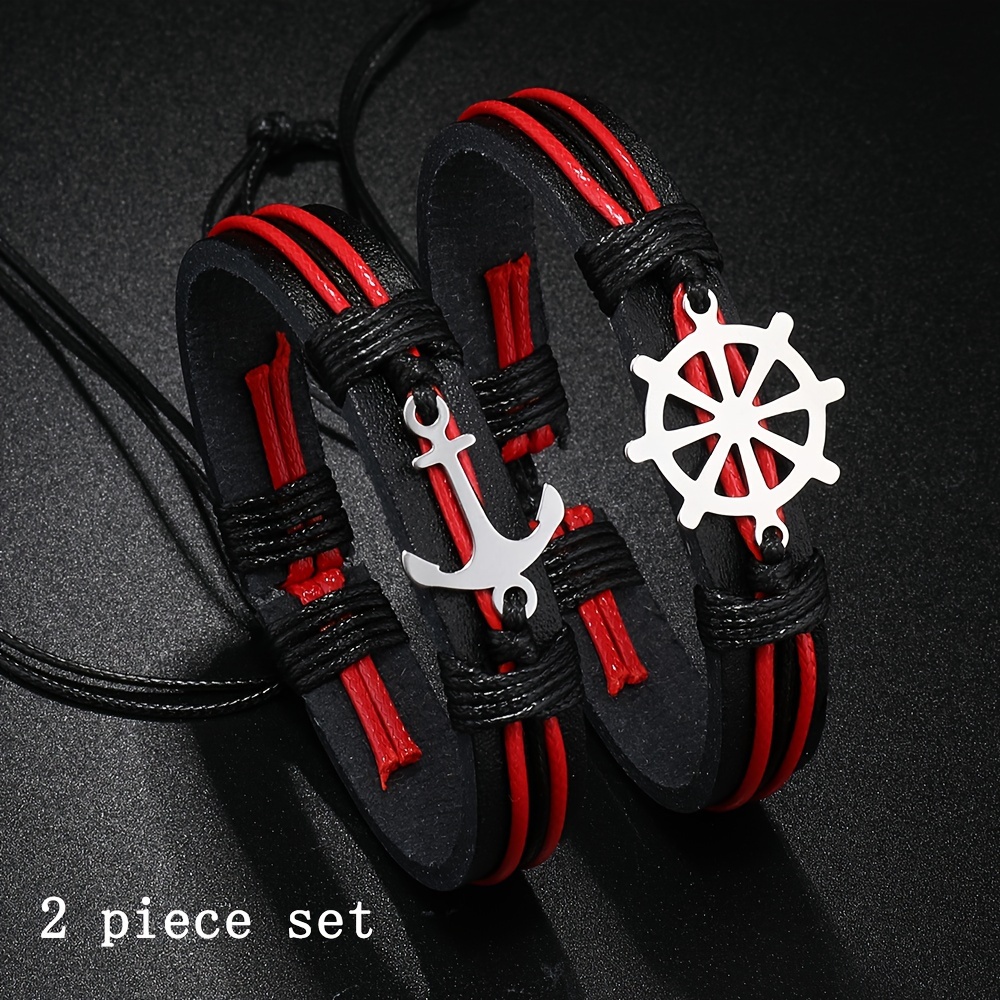 Fashion Woven Bracelet, Alloy Boat Anchor Boat Rudder Hand Jewelry ...