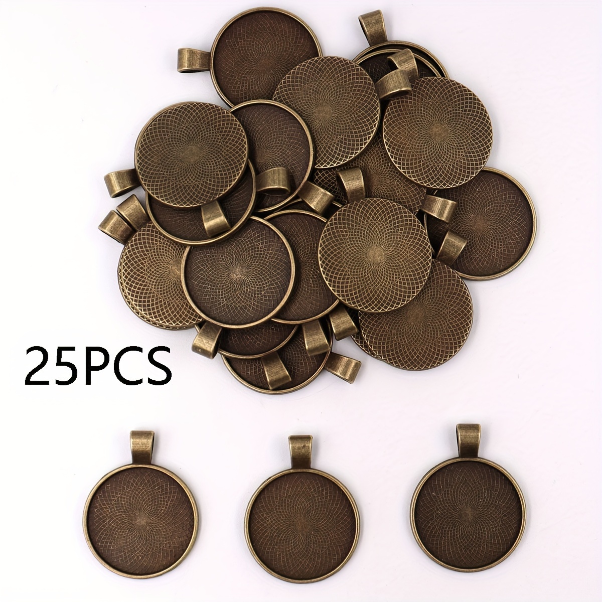 Round Border Pendant Tray Cabochon Blank Base Diy Making - Temu United ...